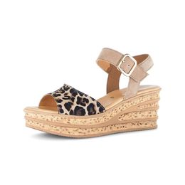 Keilsandalette Gabor "Keilsandalette", Damen, Gr. 39, beige, Schuhe