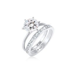 Solit&auml;rring Elli "Eternity Set 925 Silber, mit Kristallen von Swarovski" Gr. 50, silber, Fingerringe, Damen, 50mm,mit Steinen, Silber 925 (Sterlingsilber)