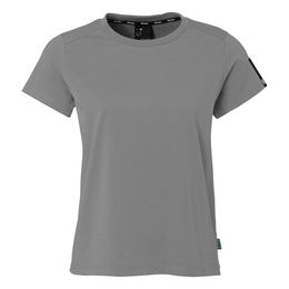 T-Shirt Kempa "Shirt STMNT Women", Damen, Gr. S, grau (steingrau), Obermaterial: 60% Baumwolle CO(Bio). 40% Polyester Pol. recyc.., Shirts T-Shirt