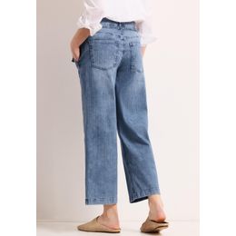 Loose-fit-Jeans Street One, Damen, Gr. 26, L&auml;nge 26, mid blau striped wash, Jeans, 90% Baumwolle, 8% Polyester, 2% Elasthan, unifarben, normal, Jeans, im Denim-Style