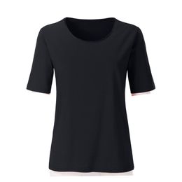 Rundhalsshirt Casual Looks "Shirt", Damen, Gr. 38, schwarz, 100% Baumwolle, unifarben, Rundhals, Shirts Rundhalsshirt