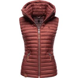 Steppweste Navahoo "Shadaa", Damen, Gr. L (40), rot (bordeaux), Oberstoff: 100% Nylon. Futter: 100% Polyester. Wattierung: 100% Polyester, tailliert h&uuml;ftbedeckend, Westen Steppweste, stylische &auml;rmellose Damen Weste mit Kapuze