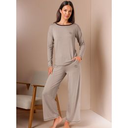 Hausanzug CREATION L PREMIUM, Damen, Gr. 36/38, beige (sesam), 95% Modal, 5% Elasthan, Homewear-Sets Hausanzug
