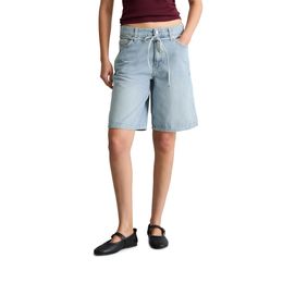 Marc O'Polo Shorts MARC O'POLO DENIM "aus reiner Baumwolle", Damen, Gr. 27, Normalgr&ouml;&szlig;en, blau (light blau), Denim/Jeans, Obermaterial: 100% Baumwolle, unifarben, ausgestellt kurz, Hosen Shorts
