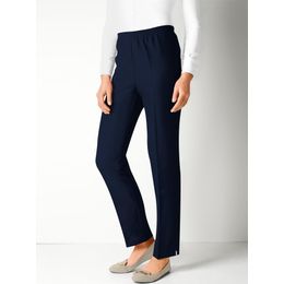 B&uuml;gelfaltenhose Classic Basics, Damen, Gr. 19, Kurzgr&ouml;&szlig;en, blau (marine), 100% Polyester, unifarben, lang, Hosen