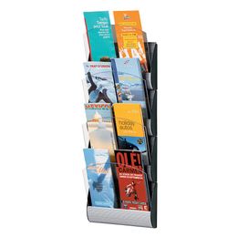PAPERFLOW Wandprospekthalter, mit 4 F&auml;chern, VE 2 St&uuml;ck, f&uuml;r Format DIN A5 / 2 x 1/3 DIN A4