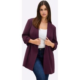 Longblazer sheego "Longblazer", Damen, Gr. 46, rot (burgund), 100% Polyester, Blazer Longblazer