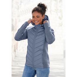Steppjacke Vivance, Damen, Gr. 34, blau, Steppware, Obermaterial: 100% Polyester. &Auml;rmel: 100% Polyester, meliert, Jacken Steppjacke, mit Strickfleece-&Auml;rmeln