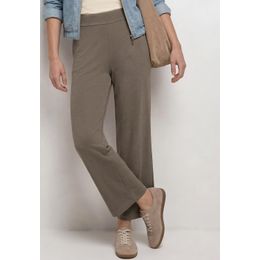 Stoffhose Street One, Damen, Gr. 40, L&auml;nge 28, schwarz tumbled beige, Stoff, 95% Viskose, 5% Elasthan, unifarben, loose fit kn&ouml;chelfrei, Hosen Stoffhose, High Waist
