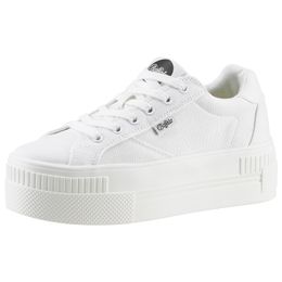 Plateausneaker Buffalo, Damen, Gr. 40, wei&szlig;, Textil, Schuhe Plateausneaker, Freizeitschuh, Halbschuh, Schn&uuml;rschuh im feinen Leo-Look