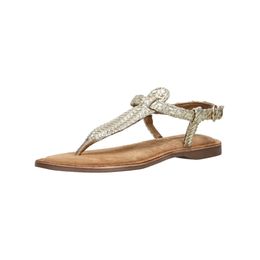 Zehentrenner Lazamani "Lazamani Sandalen Leder", Damen, Gr. 40, gold, Leder, Schuhe Zehentrenner