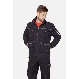 Arbeitsjacke HERO by John Medoox "JONAS Workwear Arbeits-Outdoorjacke", Herren, Gr. XXL, schwarz, angeraute Sweatware, 65% Polyester, 35% Baumwolle, comfort fit, Jacken, Outdoorjacke Arbeitsjacke gef&uuml;ttert Stehkragen f&uuml;r Herren