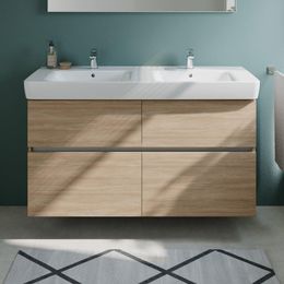 evineo ineo5 evo Unterschrank B: 125 cm, 4 Ausz&uuml;ge, mit Griffmulde, f&uuml;r Geberit Renova Plan Doppelwaschtisch,, BE0992OA,