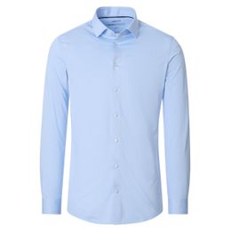 Businesshemd Venti "Venti Businesshemd Jerseyflex Print", Herren, Gr. 35, Normalgr&ouml;&szlig;en, blau, 55% Baumwolle, 45% Polyester, bedruckt, sehr figurbetont, Hemden