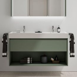 Burgbad Devio Schrank mit Mineralguss-Doppelwaschtisch, 1 Auszug, SHKJ121F7215C0001,