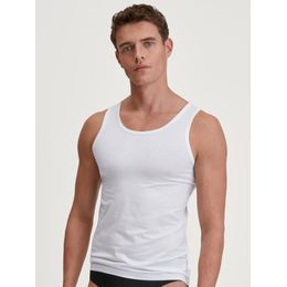 Muskelshirt Calida "Natural Cooling", Herren, Gr. XL (56), wei&szlig;, Single Jersey, Obermaterial: 90% Lyocell (TENCEL&trade;), 10% Elasthan, unifarben, figurbetont normal, Rundhals, Shirts, Rundhals-Ausschnitt, breite Tr&auml;ger, weich, elastisch