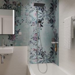 Hansgrohe Activera Q Aufputz-Duschsystem mit Wanneneinlauf, Thermostat, 28753000,