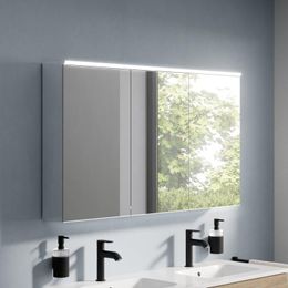 evineo ineo5 evo Spiegelschrank mit Waschtischbeleuchtung B: 120 H: 70 T: 16 cm, 3 T&uuml;ren, BEA093MI+BEA097CH,