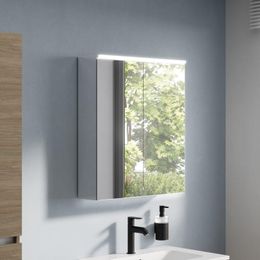evineo ineo5 evo Spiegelschrank mit Waschtischbeleuchtung B: 60 H: 70 T: 16 cm, 2 T&uuml;ren, BEA090MI+BEA094CH,