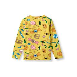 Smafolk Sm&aring;folk Longsleeve "Halloween-S&uuml;&szlig;igkeiten" in Gelb - 51% | Gr&ouml;&szlig;e 122/128 | Kinder-longsleeves