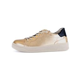 Gabor Leder-Sneakers in Gold/ Schwarz - 74% | Gr&ouml;&szlig;e 37 | Damen-sneakers
