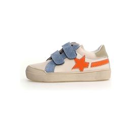 Naturino Leder-Sneakers "Singery" in Beige/ Hellblau/ Orange - 36% | Gr&ouml;&szlig;e 29 | Kindersneakers