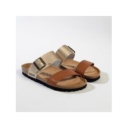 BACKSUN Pantoletten in Gold/ Hellbraun - 67% | Gr&ouml;&szlig;e 41 | Damen-pantoletten