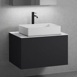 neoro n50 Unterschrank B: 80 cm mit 1 Auszug, Waschtisch B: 58 cm wei&szlig; matt,, BN0065WM+BN0432BM+BN0402C1,