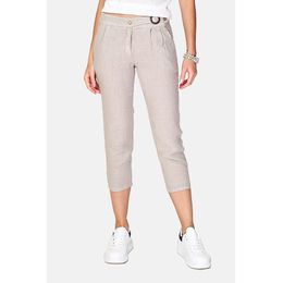 Le Jardin du Lin Leinen-Caprihose in Beige - 73% | Gr&ouml;&szlig;e 42 | Damenhosen