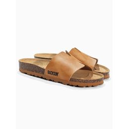 BACKSUN Leder-Pantoletten "Djila" in Hellbraun - 52% | Gr&ouml;&szlig;e 40 | Damen-pantoletten