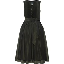 Luis Steindl Langes Samt-Dirndl mit Jacquard-Rock Gr&uuml;n (Gr&ouml;&szlig;e: 36)