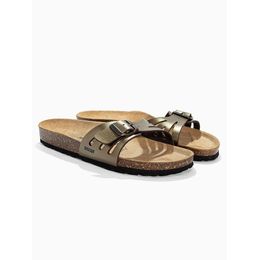 BACKSUN Leder-Pantoletten "Venecia" in Taupe - 64% | Gr&ouml;&szlig;e 37 | Damen-pantoletten
