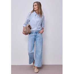 Street One Bluse in Hellblau/ Wei&szlig; - 46% | Gr&ouml;&szlig;e 40 | Damen-blusen