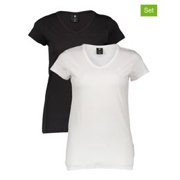 G-Star Raw G-Star 2er-Set: Shirts in Wei&szlig;/ Schwarz - 41% | Gr&ouml;&szlig;e M | Damen-tops