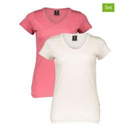G-Star Raw G-Star 2er-Set: Shirts in Creme/ Pink - 35% | Gr&ouml;&szlig;e M | Damen-tops