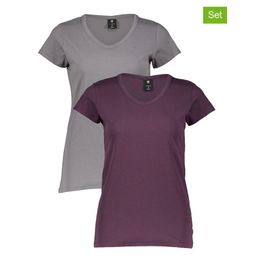 G-Star Raw G-Star 2er-Set: Shirts in Lila/ Grau - 39% | Gr&ouml;&szlig;e XL | Damen-tops