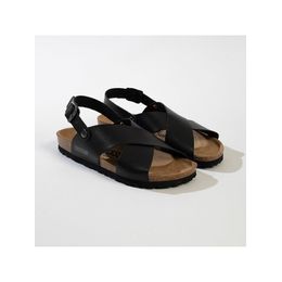 BACKSUN Leder-Sandalen "Manabi" in Schwarz - 57% | Gr&ouml;&szlig;e 38 | Damen-sandalen