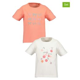 Blue Seven 2er Set: Shirts in Apricot/ Wei&szlig; - 42% | Gr&ouml;&szlig;e 116 | Kinder-oberteile