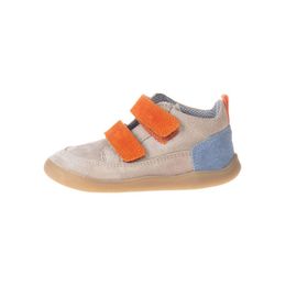 Richter Shoes Leder-Sneakers "Samy" in Beige/ Orange/ Hellblau - 46% | Gr&ouml;&szlig;e 30 | Kindersneakers