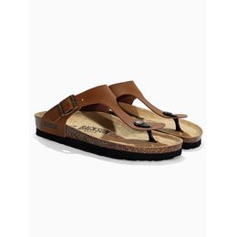 BACKSUN Leder-Zehentrenner "Mezzo" in Hellbraun - 60% | Gr&ouml;&szlig;e 38 | Damen-sandalen