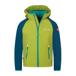 Trollkids Zip-Off-Softshelljacke "Rondane XT" in Gr&uuml;n/ Blau - 52% | Gr&ouml;&szlig;e 152 | Kinder-outdoor-jacken