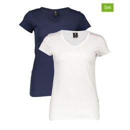 G-Star Raw G-Star 2er-Set: Shirts in Dunkelblau/ Wei&szlig; - 47% | Gr&ouml;&szlig;e XS | Damen-tops