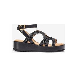 Unisa Leder-Keilsandaletten in Schwarz - 58% | Gr&ouml;&szlig;e 38 | Damen-sandalen
