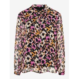 More & More More & More Bluse in Schwarz/ Orange/ Pink - 75% | Gr&ouml;&szlig;e 44 | Damen-blusen