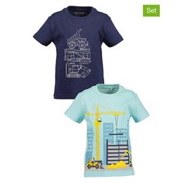 Blue Seven 2er-Set: Shirts in Dunkelblau/ T&uuml;rkis - 41% | Gr&ouml;&szlig;e 134 | Kinder-oberteile