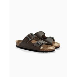 BACKSUN Leder-Pantoletten "Bali" in Braun - 60% | Gr&ouml;&szlig;e 29 | Clogs-pantoletten-kinder
