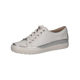 Caprice Leder-Sneakers in Wei&szlig;/ Silber - 41% | Gr&ouml;&szlig;e 38,5 | Damen-sneakers