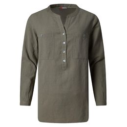 Timezone Bluse "Henley" in Khaki - 48% | Gr&ouml;&szlig;e XL | Damen-blusen