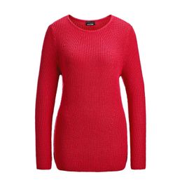 Strickpullover GOLDNER "Kurzgr&ouml;&szlig;e Baumwollpullover mit Patentgrobstrick", Damen, Gr. 22, rot, Obermaterial: 100% Baumwolle CO., U-Boot-Ausschnitt, Rippe, Pullover Strickpullover, Ohne