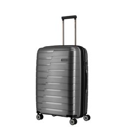 Trolley Travelite "AIR BASE Reisekoffer Hartschale", Gr. B/H/T: 45cm x 67cm x 27cm 71 l, anthrazit, Polypropylen, Koffer, kratzresistenter Oberfl&auml;che und cleverer Innenaufteilung